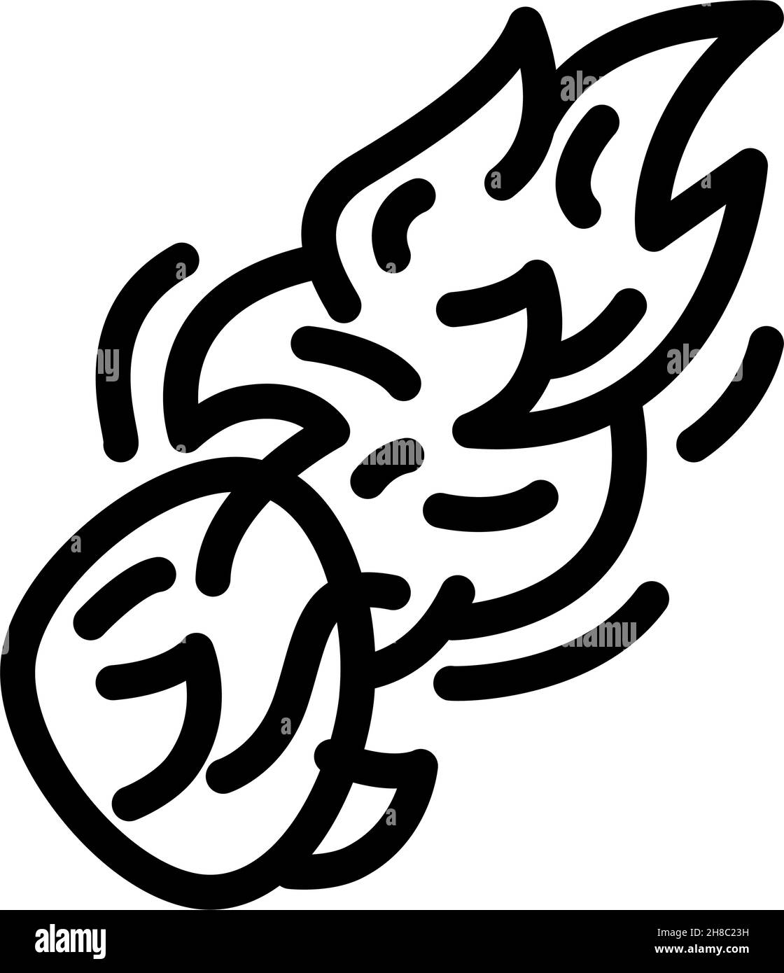 bolide burning line icon vector illustration Stock Vector Image & Art ...