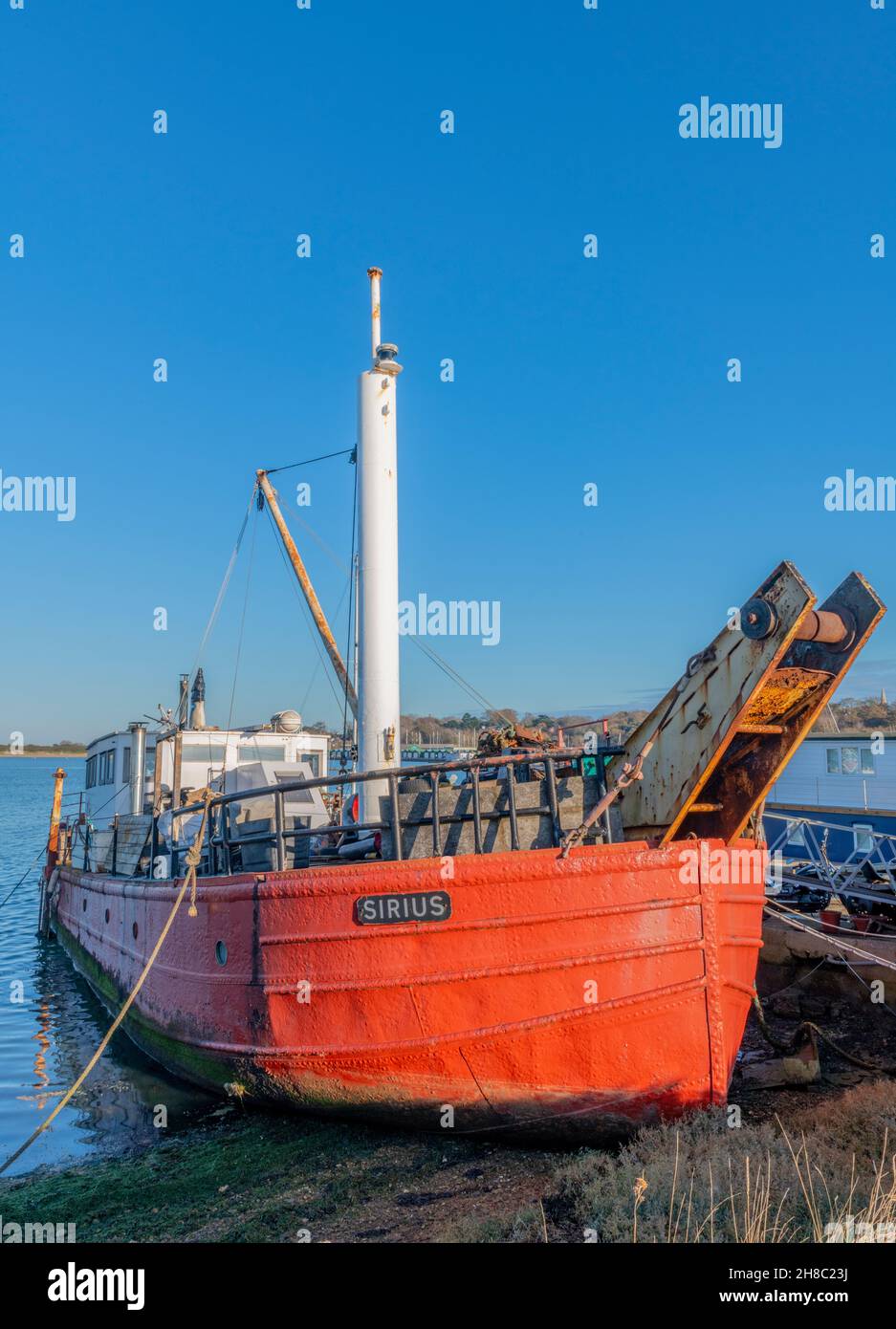 old houseboat holiday home at bembridge on the coastline of the isle of ...