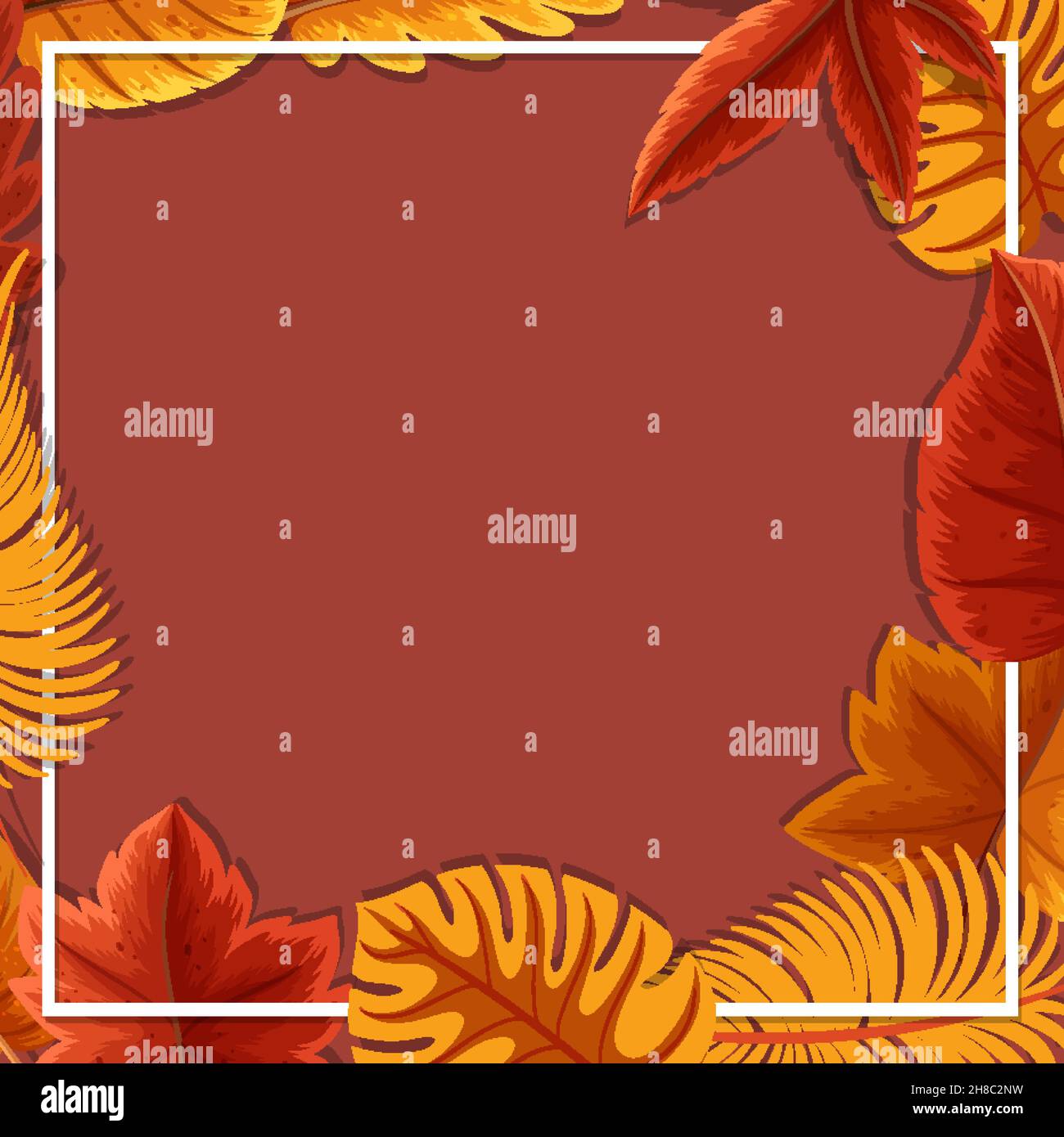 Square frame with autumn foliage illustration Stock Vector Image & Art ...