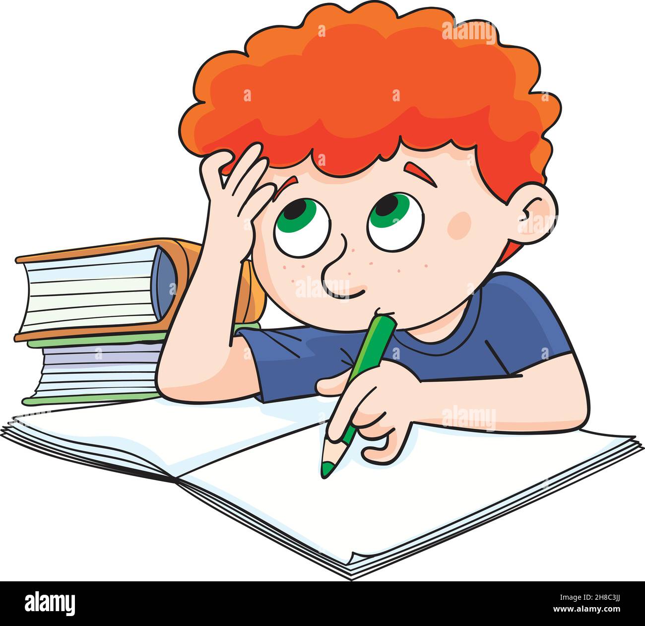 Illustration red cartoon pencil writing hi-res stock photography and ...