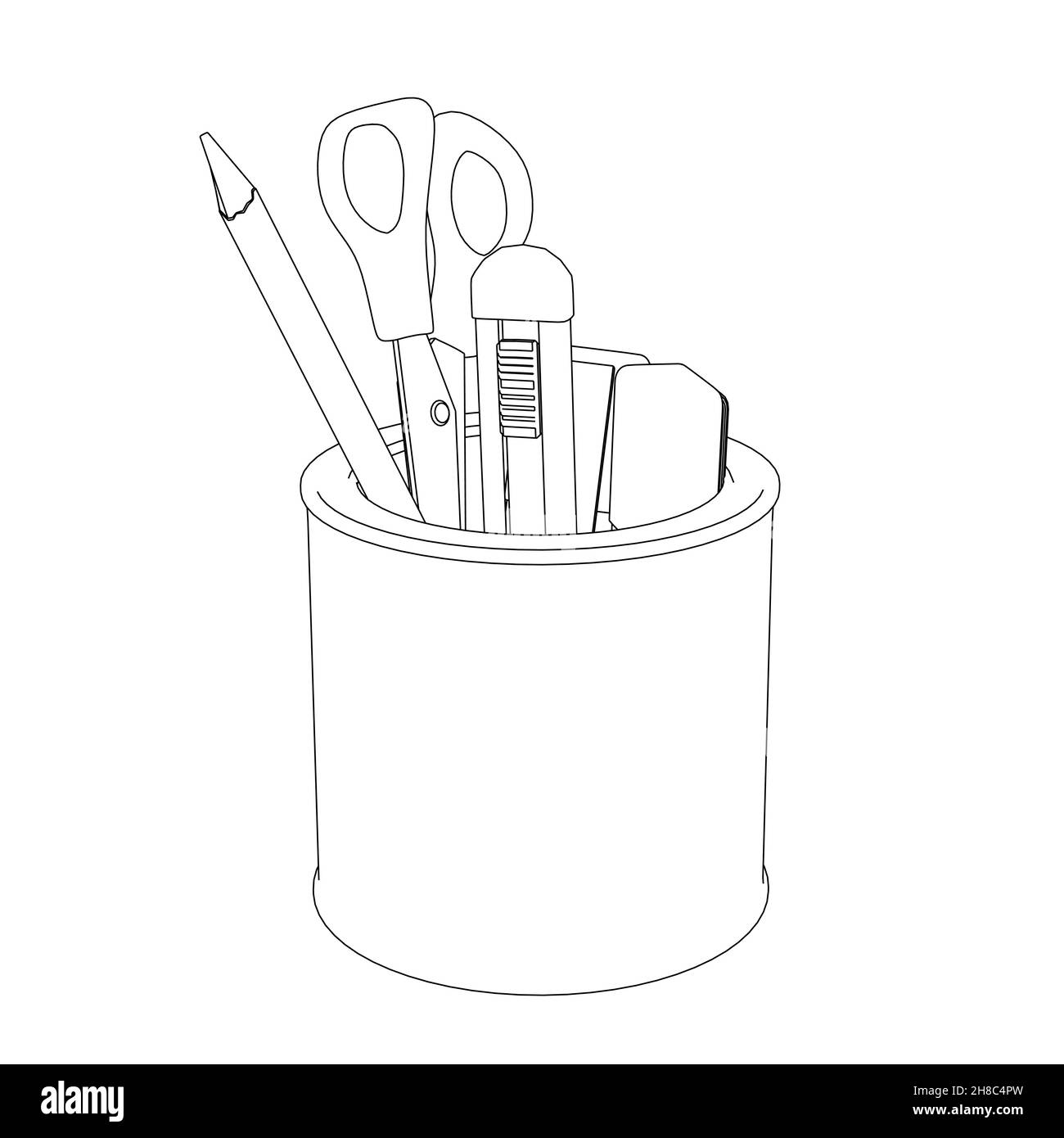 Empty Pencil Case Clipart Black