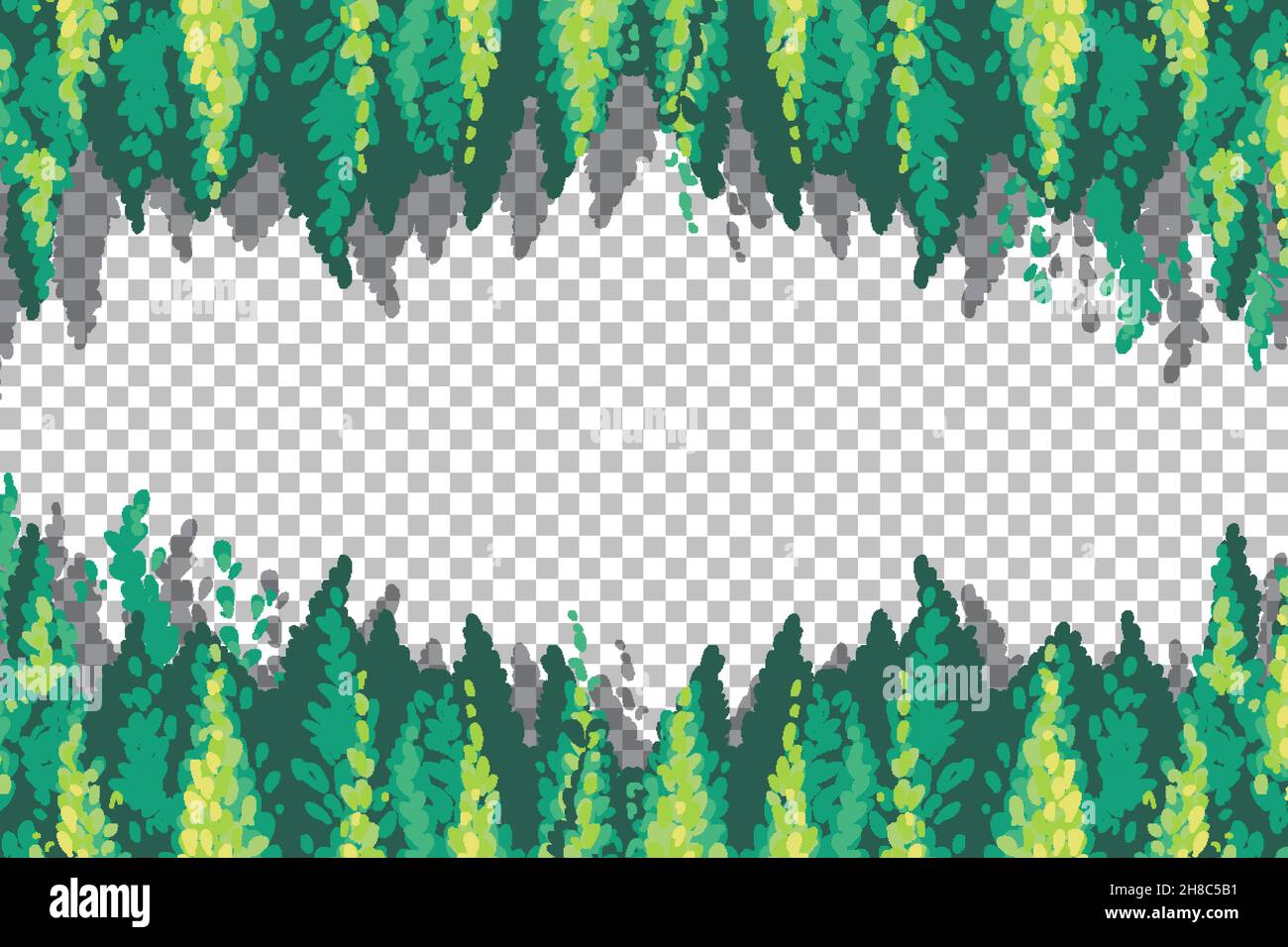 Nature plants frame transparent background illustration Stock Vector ...