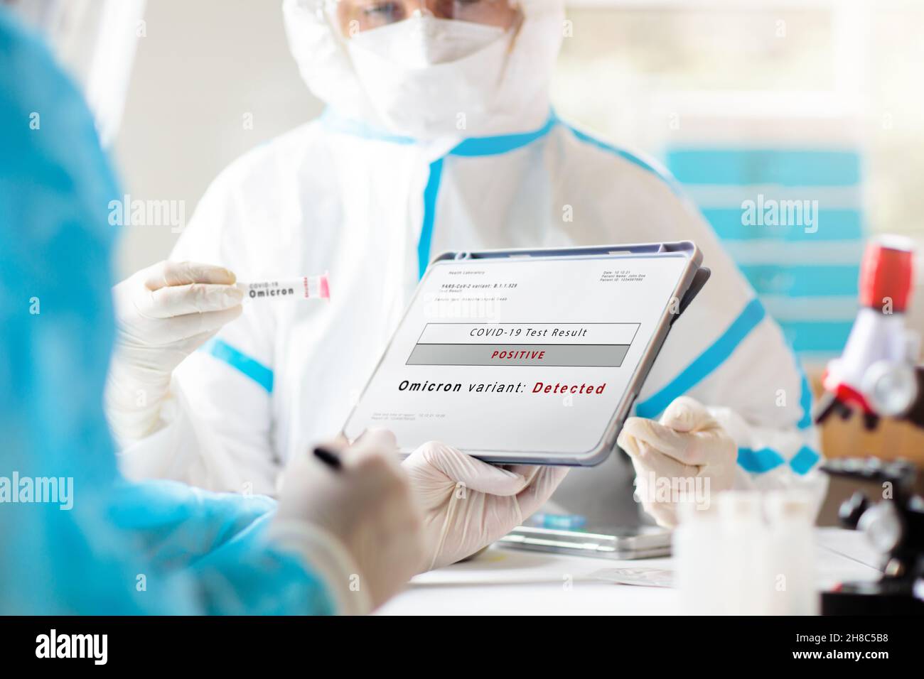 Omicron variant of covid 19 testing. Coronavirus test in hospital ...