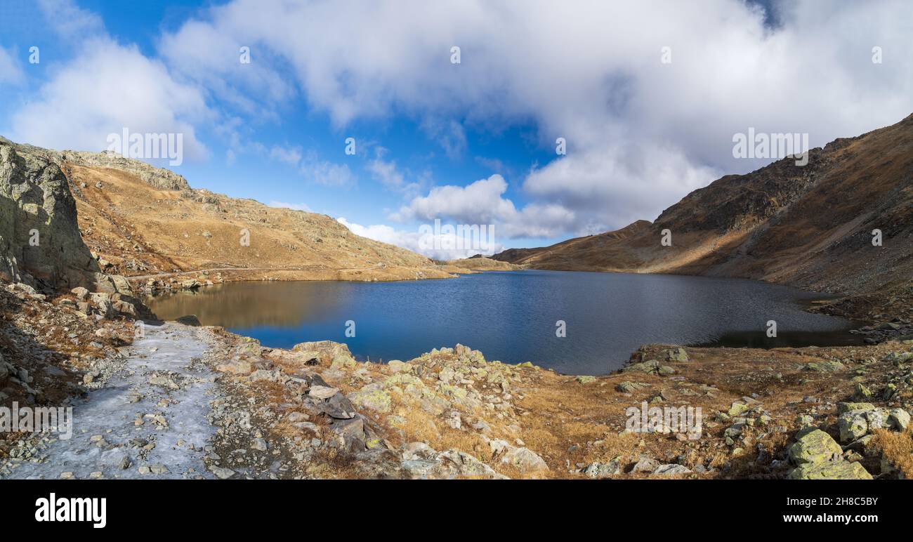 Bramant Lake near Refuge de l'Etendard above the Col de la Croix de Fer ...