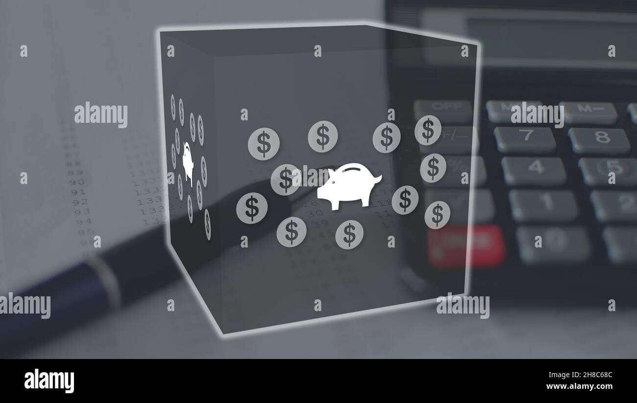 Money saving concept illustrated by a picture on background Stock Photo ...