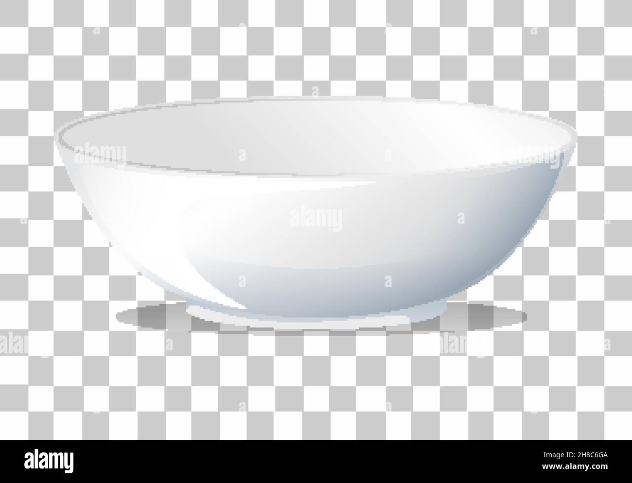 White plain bowl on transparent background illustration Stock Vector ...