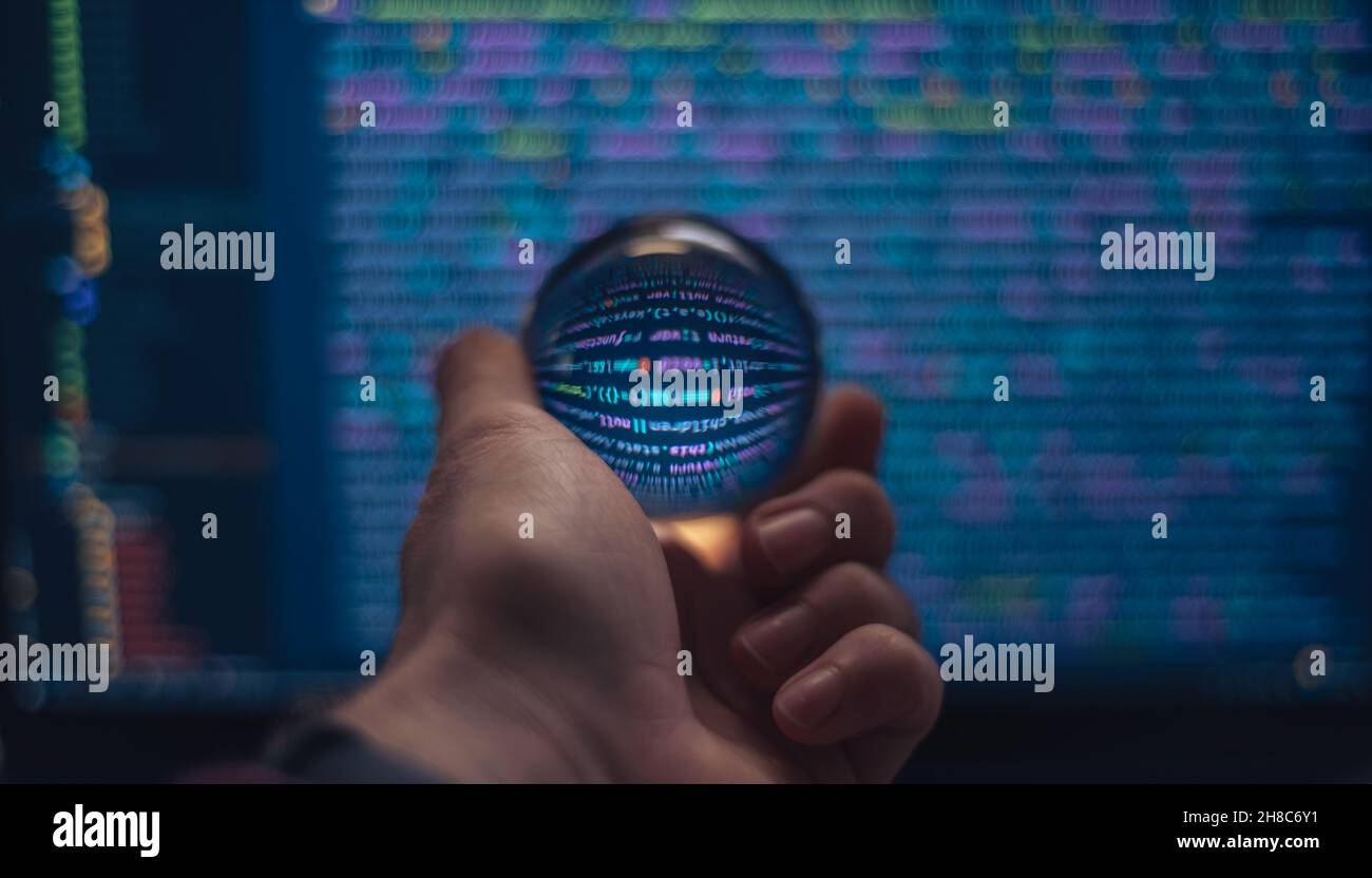 Software Developer Code Abstract Computer Script Code Code In A Glass