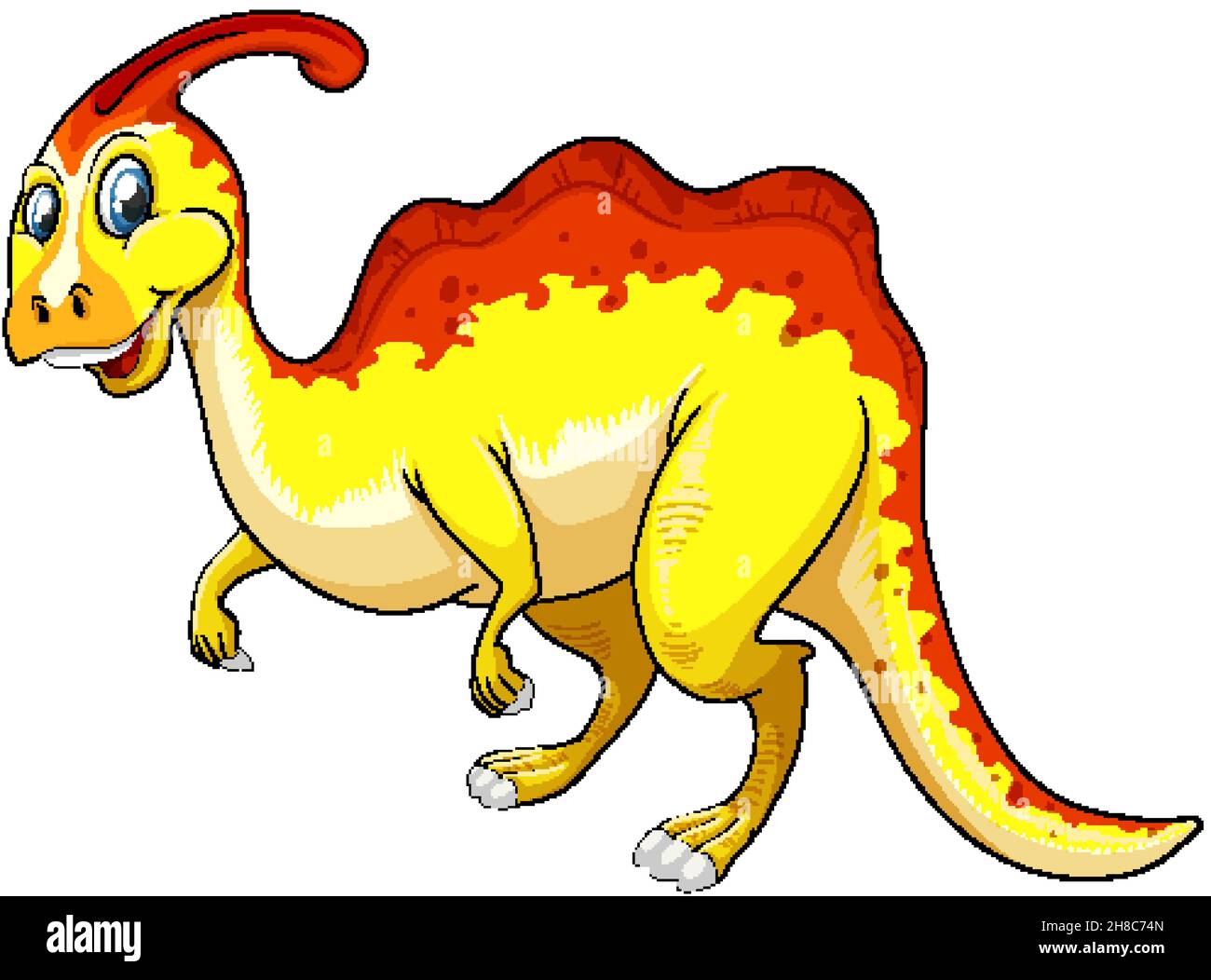A Parasaurus dinosaur cartoon character illustration Stock Vector Image ...