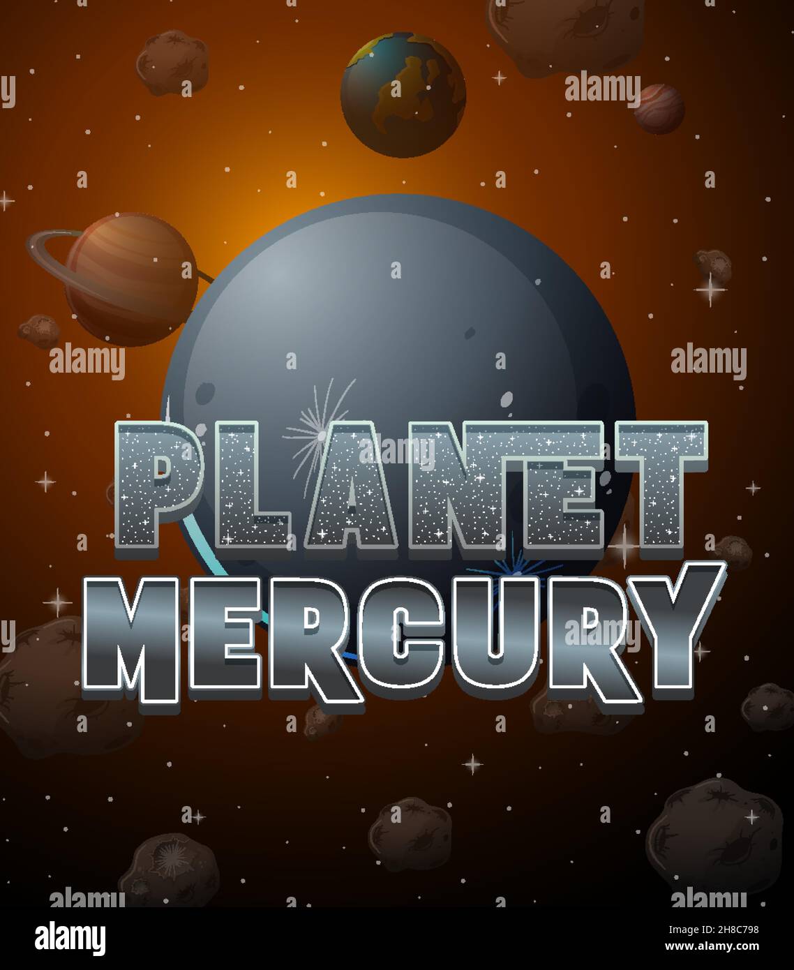 Planet Mercury word logo poster illustration Stock Vector Image & Art ...