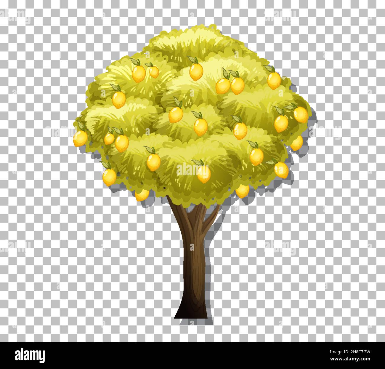 Lemon tree on transparent background illustration Stock Vector Image ...