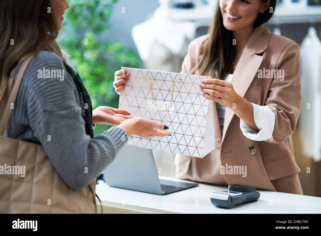 Happy transaction purchase caucasian adult hi-res stock photography and ...