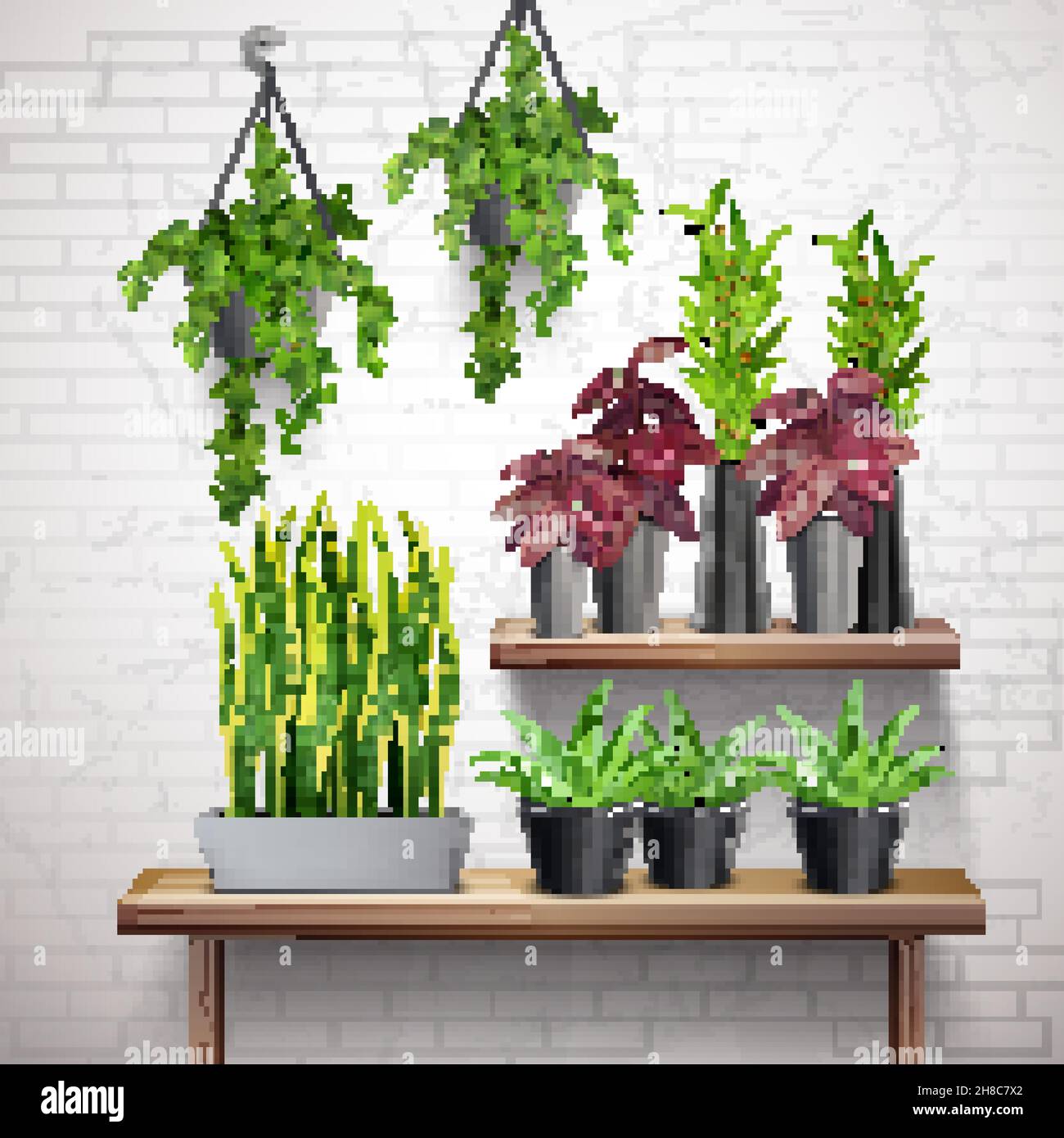 House plants on table Stock Vector Images - Alamy