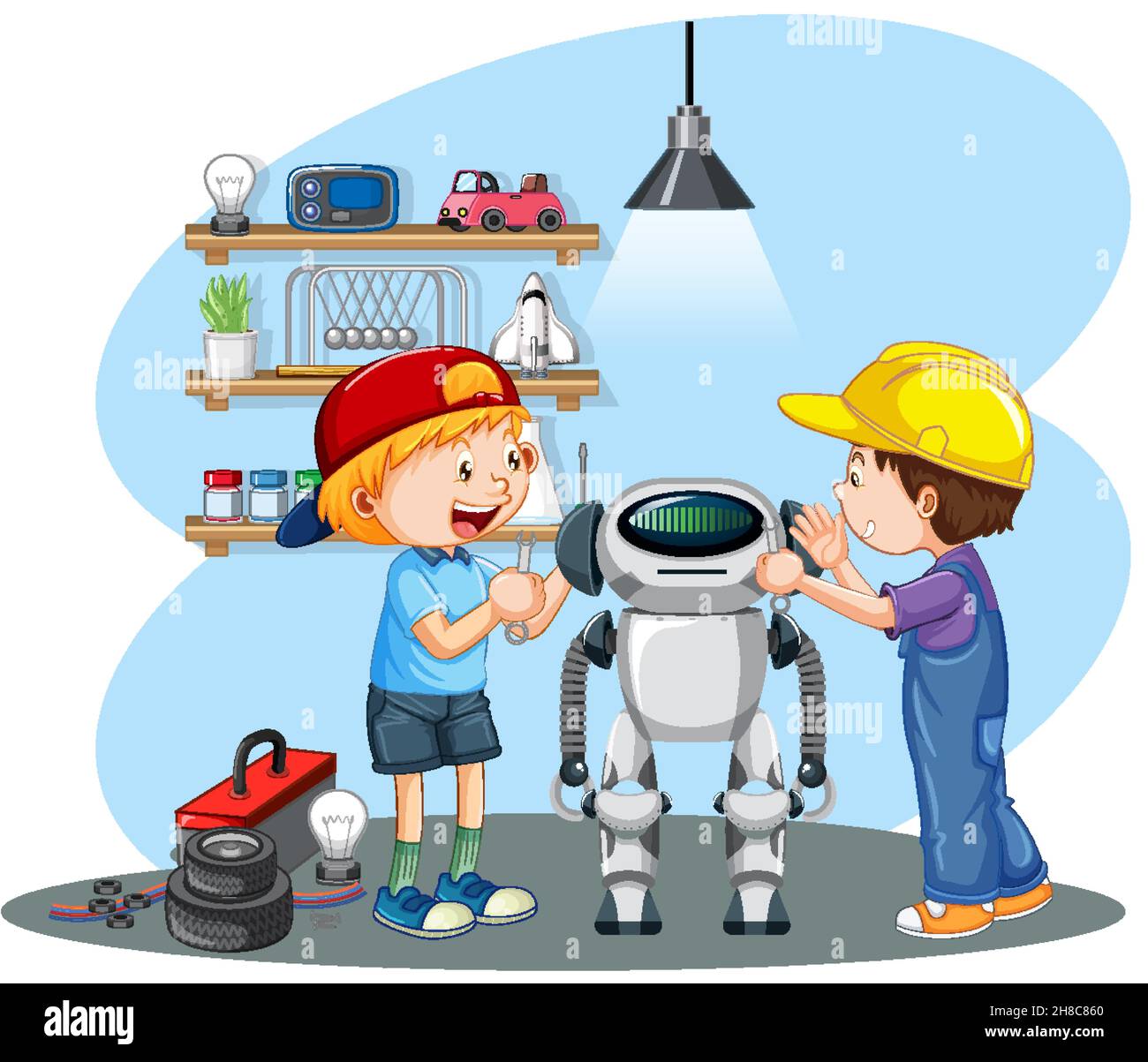 Fixing toys Stock Vector Images - Alamy