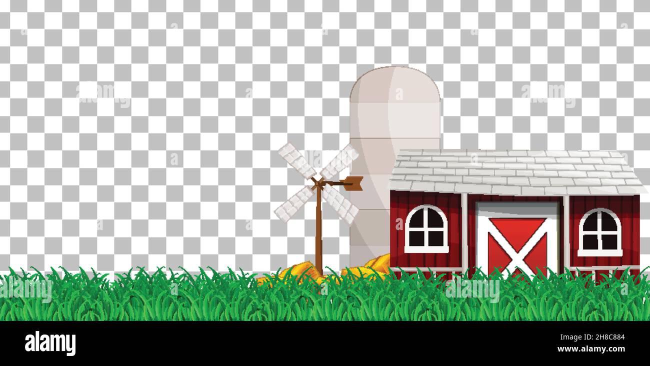 Barn or granary on transparent background illustration Stock Vector ...