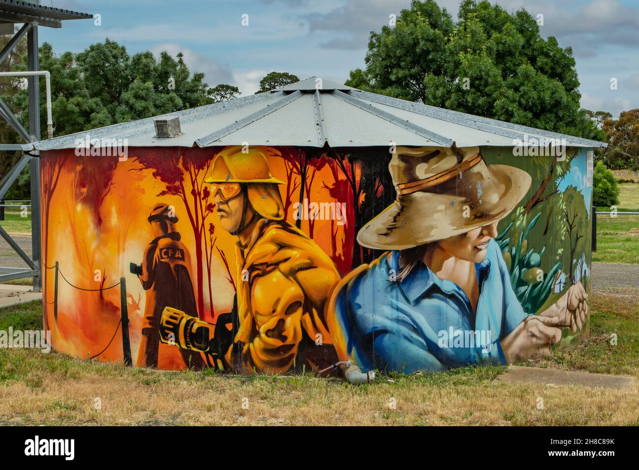 Water Tank Art, Redesdale, Victoria, Australia Stock Photo - Alamy