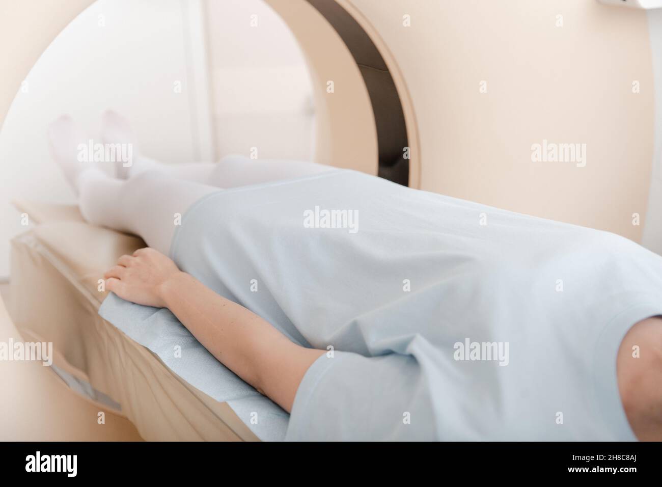 Medical CT or MRI Scan with a patient in the modern hospital laboratory ...