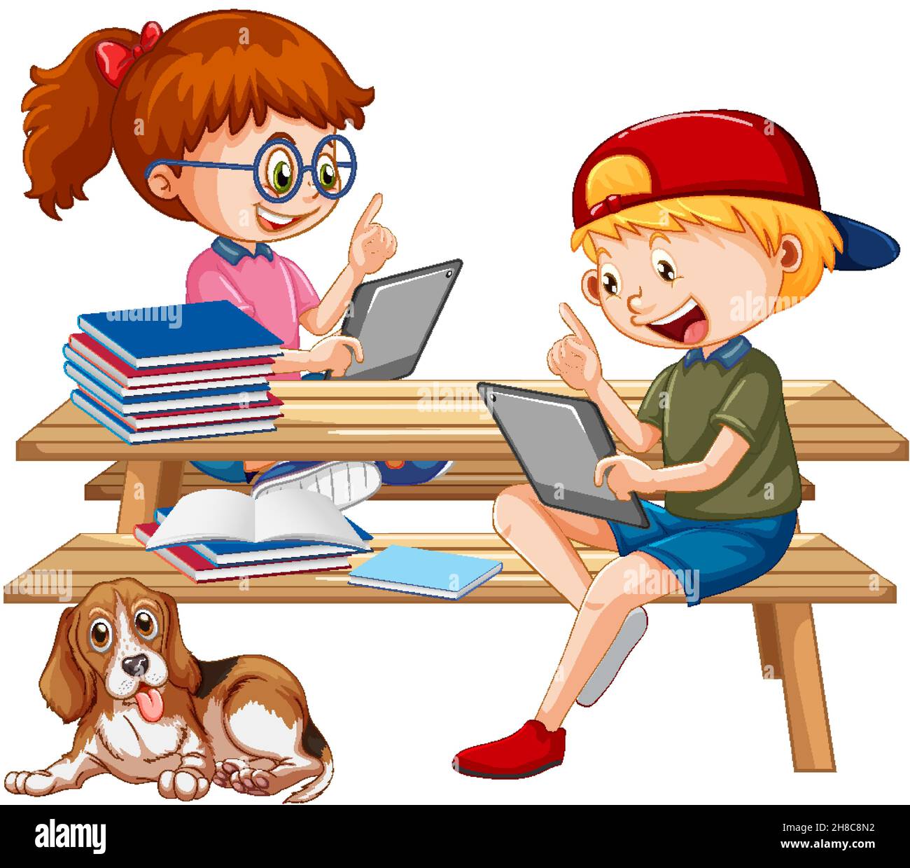 Children classroom tablet computer Stock Vector Images - Alamy