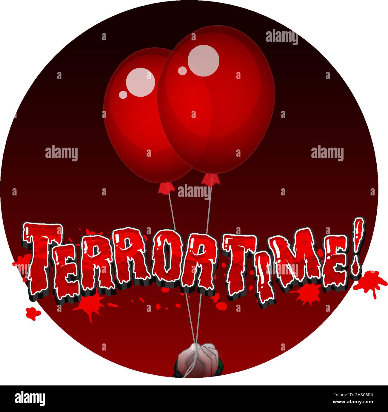 Terror time logo with red balloons illustration Stock Vector Image ...