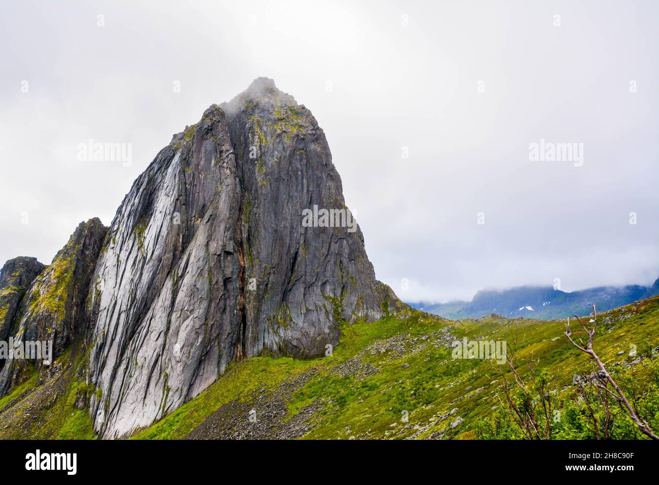 View from Mount Hesten on Iconic Mountain Segla Stock Photo - Alamy