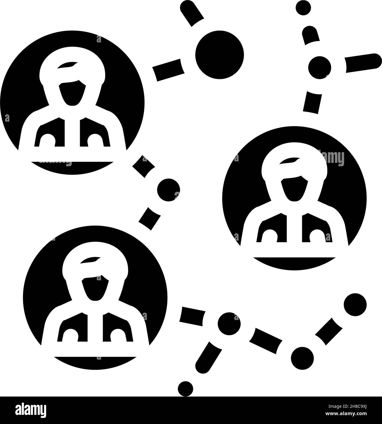 networking online business consultant glyph icon vector illustration ...