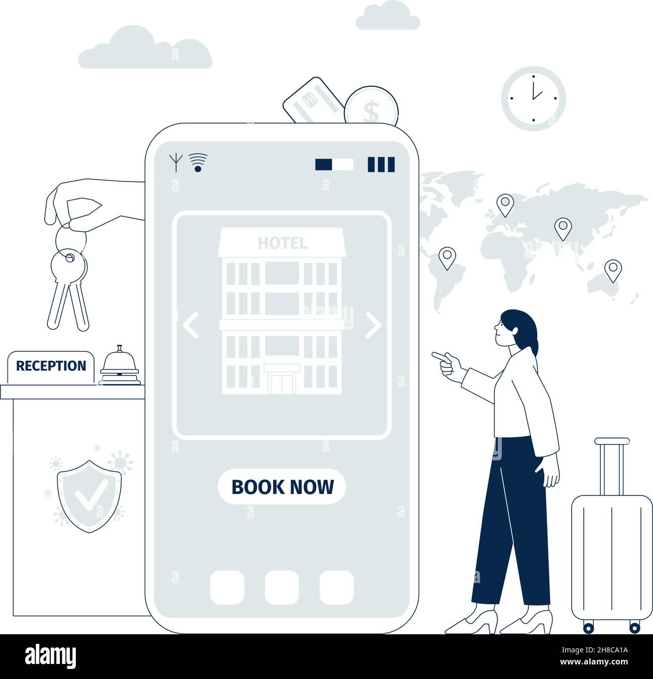 Hotel booked screen Stock Vector Images - Alamy