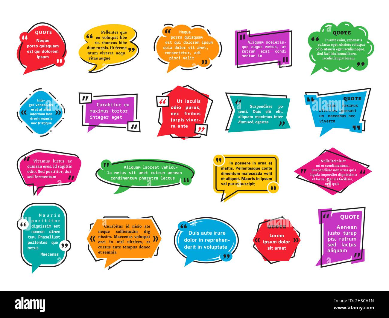 Quote text frames. Quotes blocks, info text frame. Speech box and ...