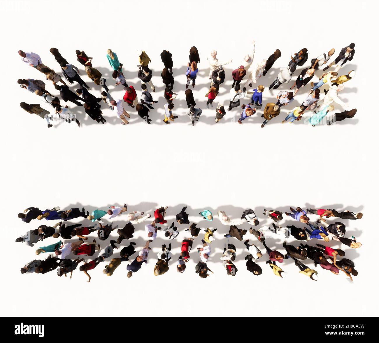 Concept or conceptual large community of people forming the = font. 3d ...