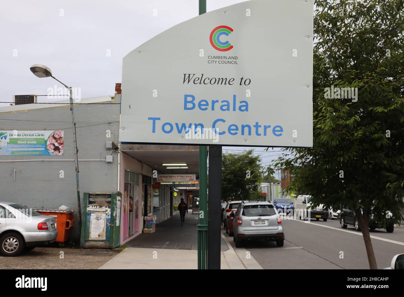 Cumberland Council welcome to Berala Town Centre sign on Woodburn Road ...