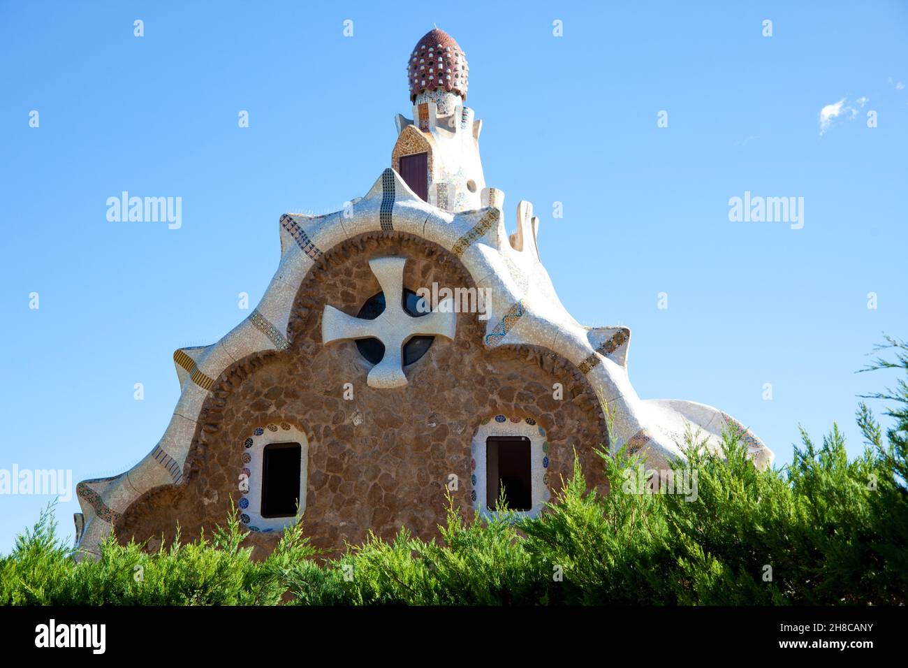View of Casa del Guarda. Tourist attraction in Barcelona, Spain Stock ...