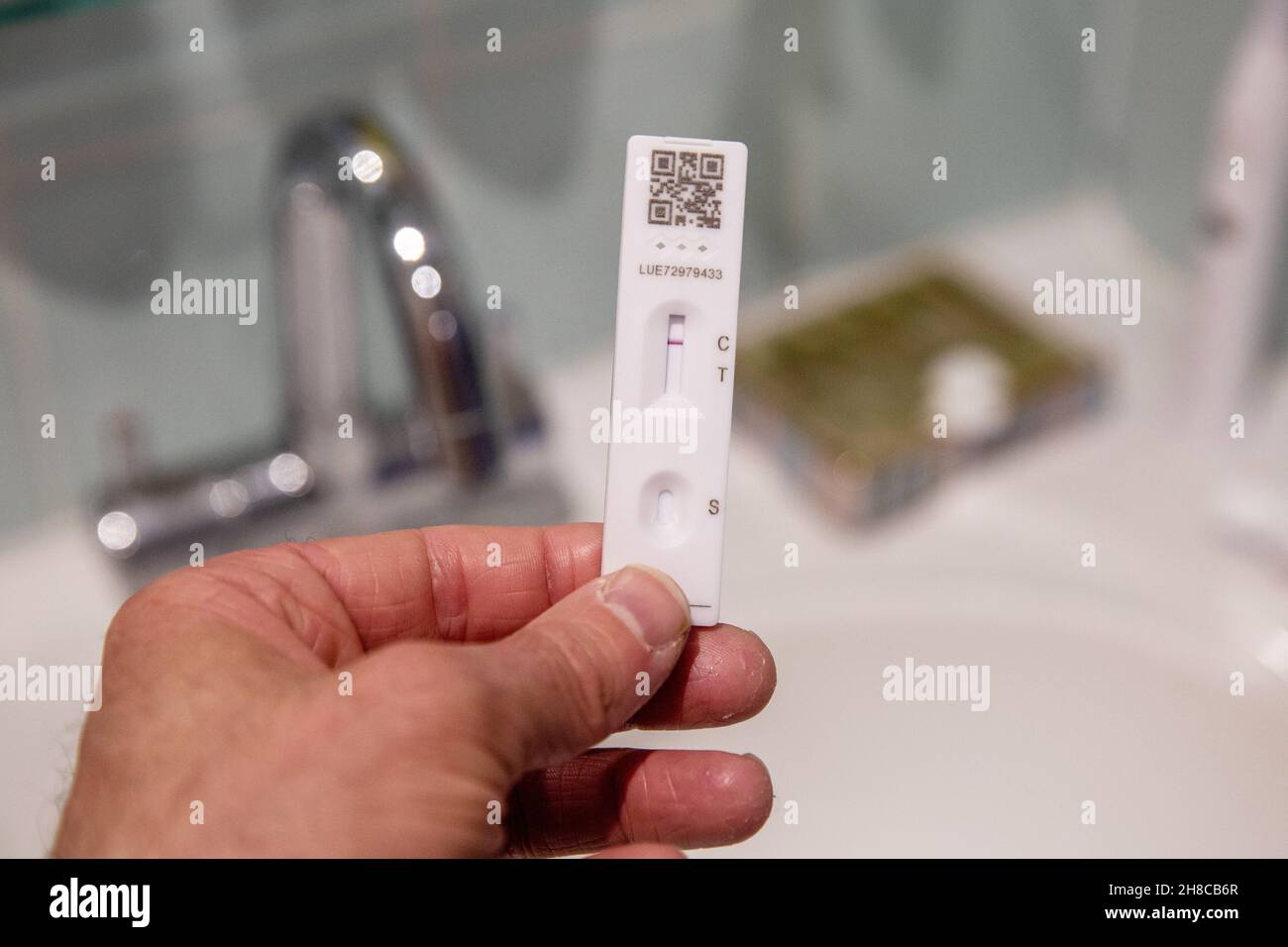 Lateral flow test showing negative result hi-res stock photography and ...