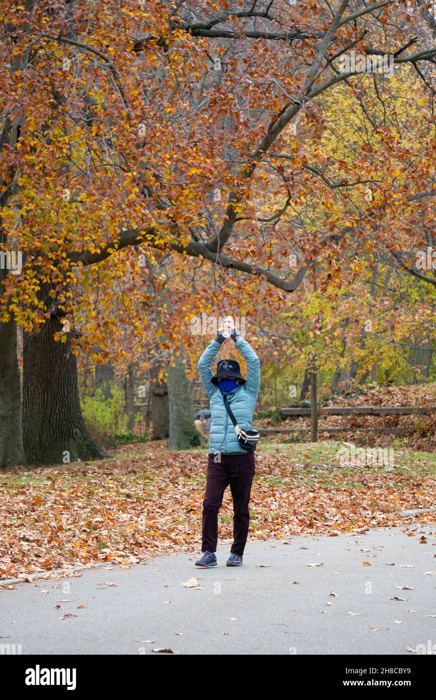 An anonymous woman on an exercise walk which included repeatedly ...