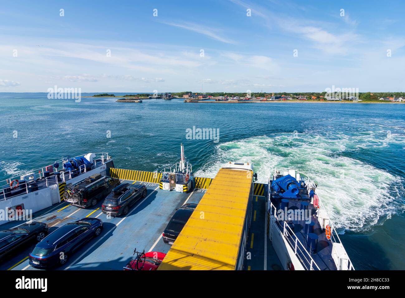Guldborgsund: port, Baltic Sea, ferry deck, passenger in Gedser ...