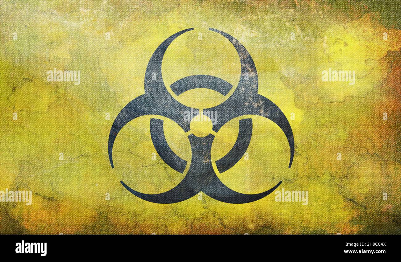 Top view of Biohazard symbol flag, no flagpole. Plane design, layout ...