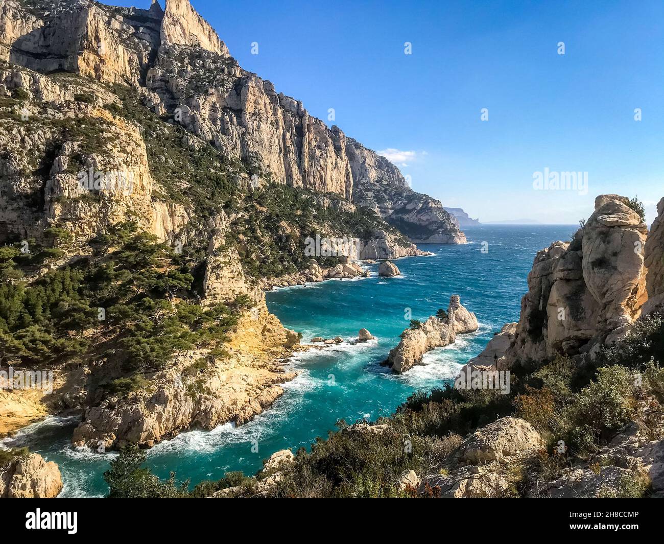 Calanques seascape and mountains, creeks of marseille, France Stock ...