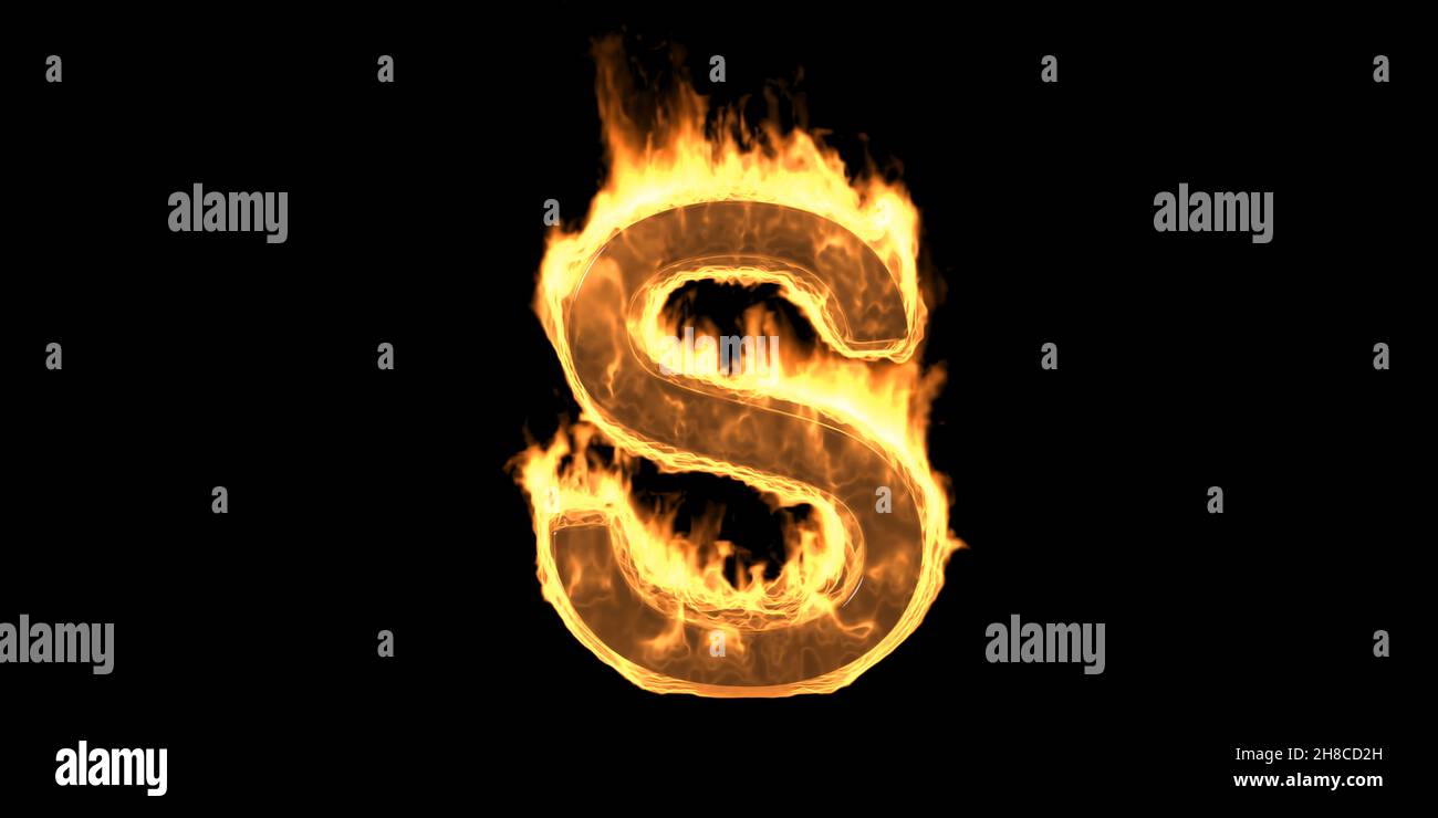 S Alphabet In Fire Alphabet In Flames Letter S On Fire Drawn With