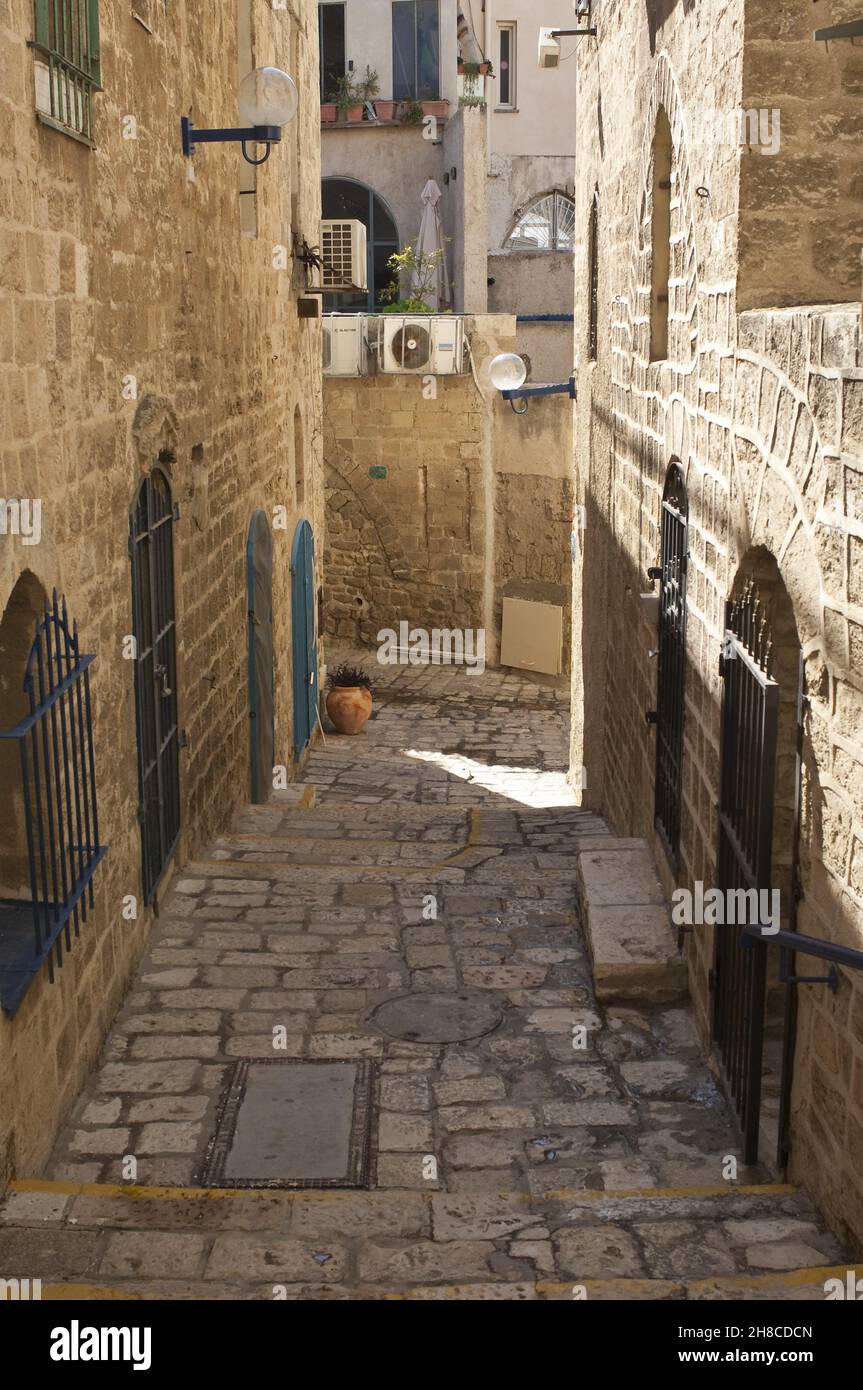 narrow streets in the old town, Israel, Tel Aviv, Jaffa Stock Photo - Alamy