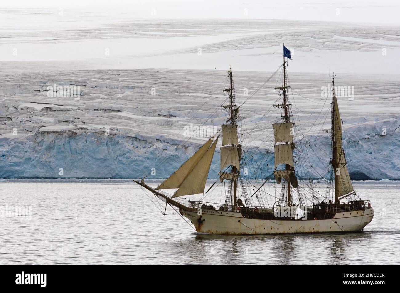 steel-hulled barque Europa among the Aitcho Islands, iceberg in the ...