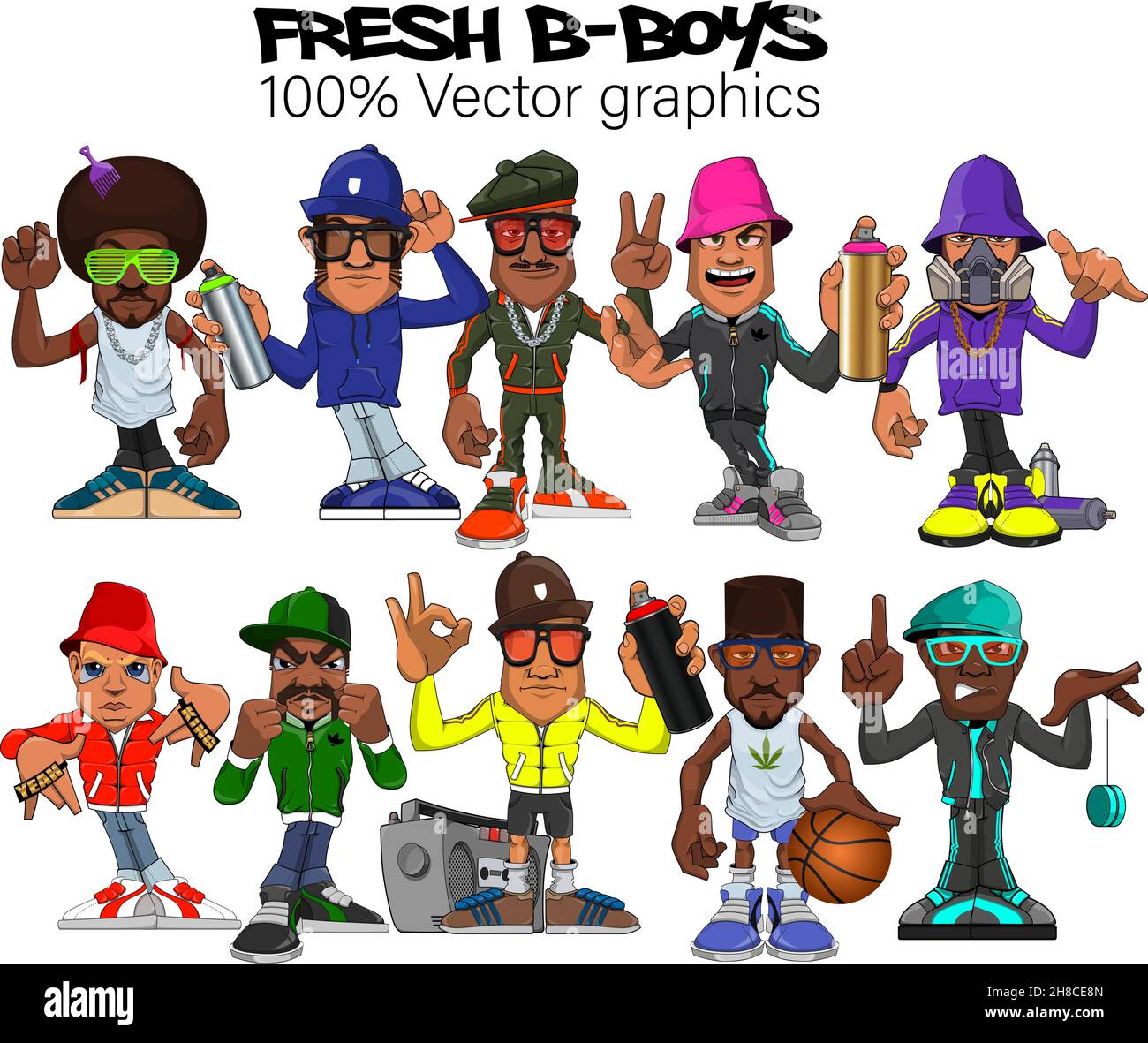 Fresh B-Boy Character Mascots A stylish brand mascot cartoon. Perfect ... Fresh B-Boy Character Mascots A stylish brand mascot cartoon. Perfect ...