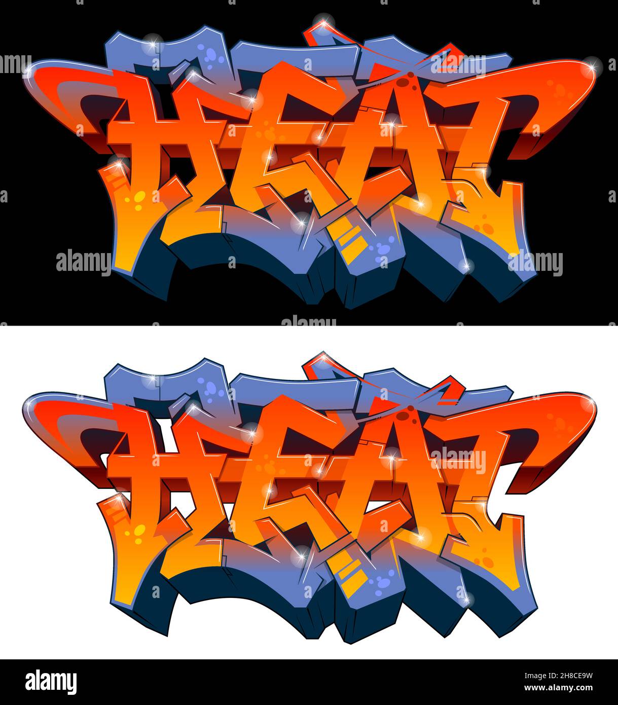 Graffiti styled Logotype - Heat Cool legible graffiti art Stock Vector ...