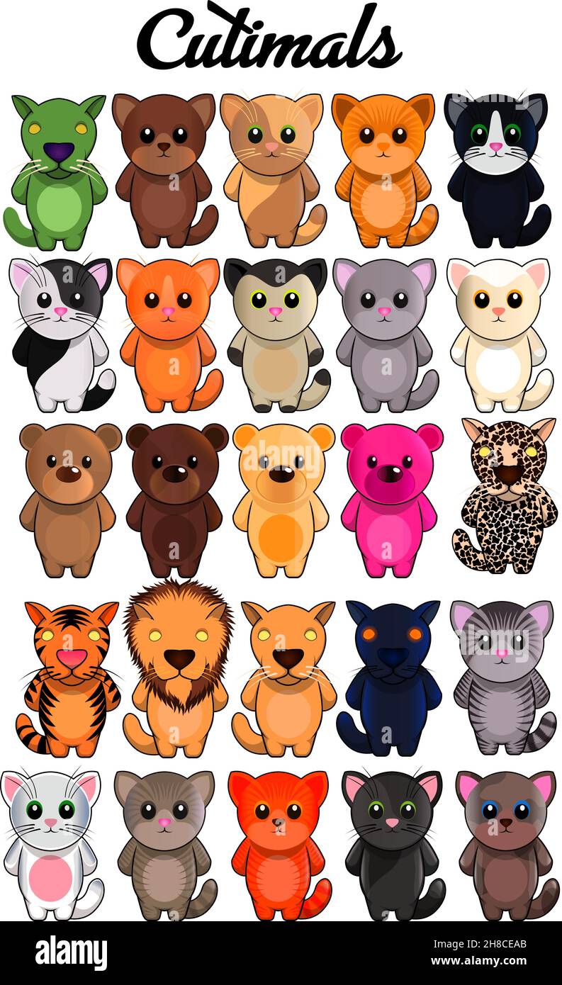 Cutimals Animal Character Mascots A stylish brand mascot cartoon ... Cutimals Animal Character Mascots A stylish brand mascot cartoon ...