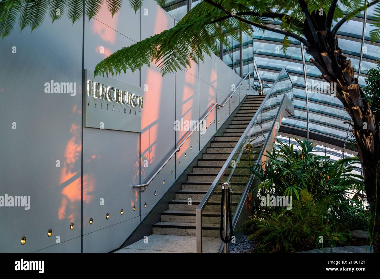 Fenchurch restaurant, Sky Garden of Walkie Talkie skyscraper, London ...