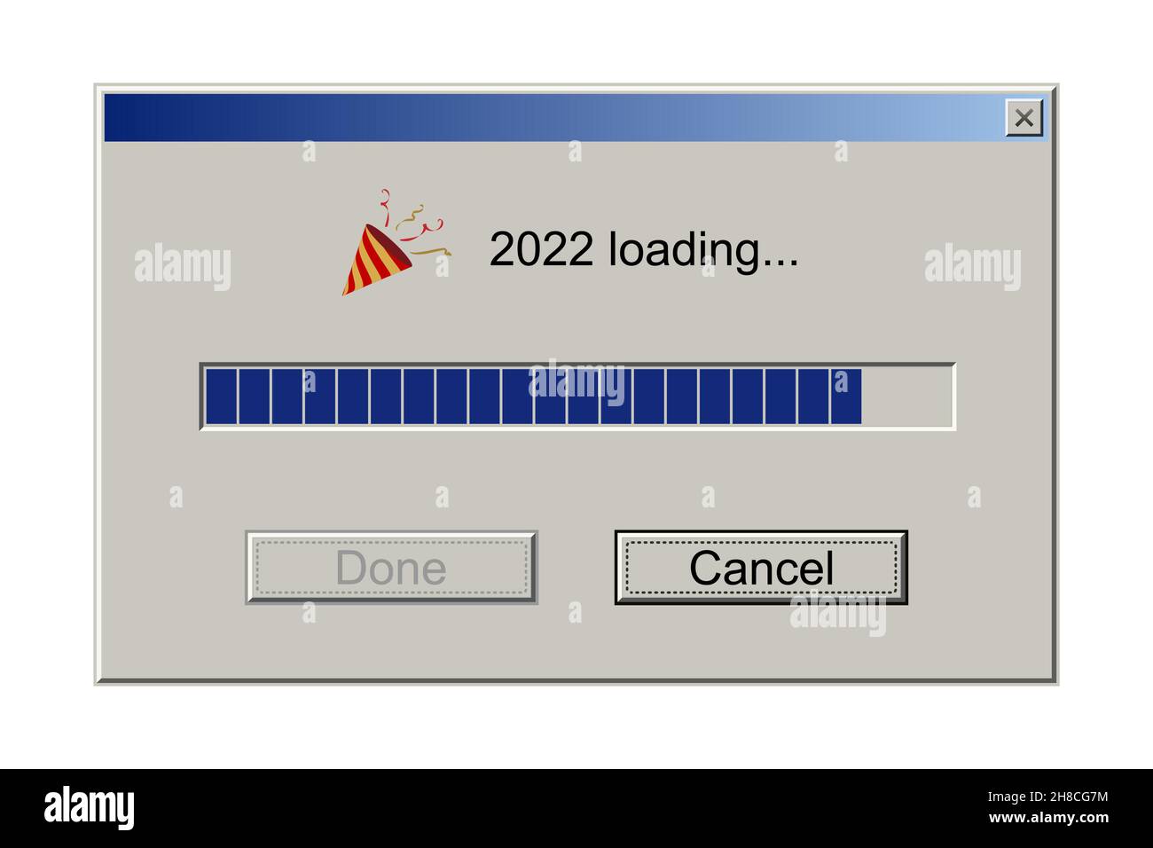 2022 loading notification message in classic retro style of system user ...