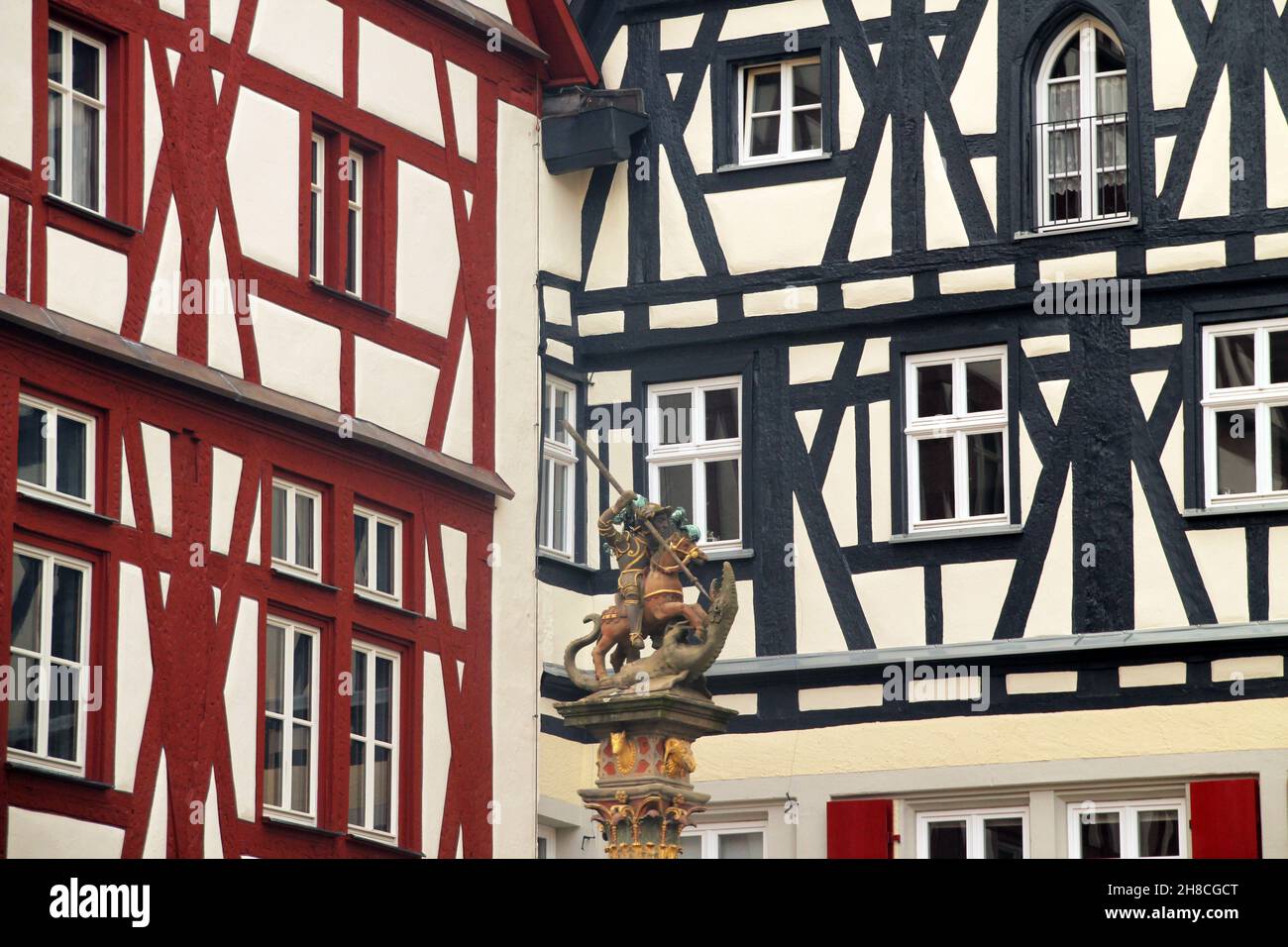 Beautiful view of Old Town Medieval Buildings with brick and stony ...