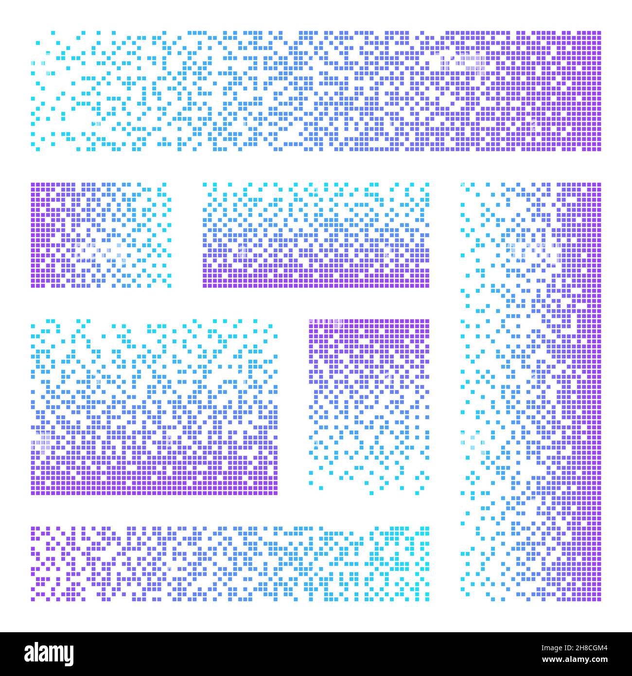 Pixel disintegration, decay effect. Various rectangular elements made ...