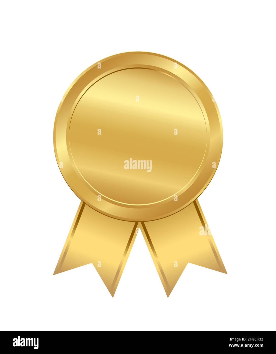 Golden stamp with ribbons isolated on white background. Luxury seal ...