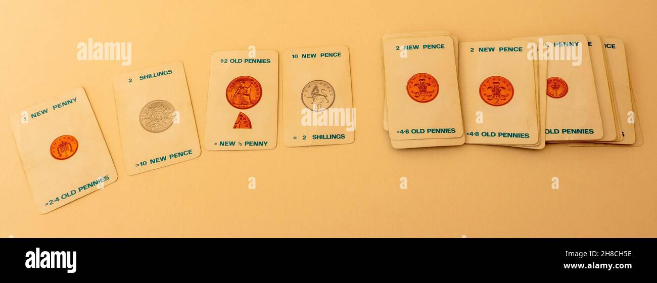 Playing cards of old money for playing with your family Stock Photo - Alamy