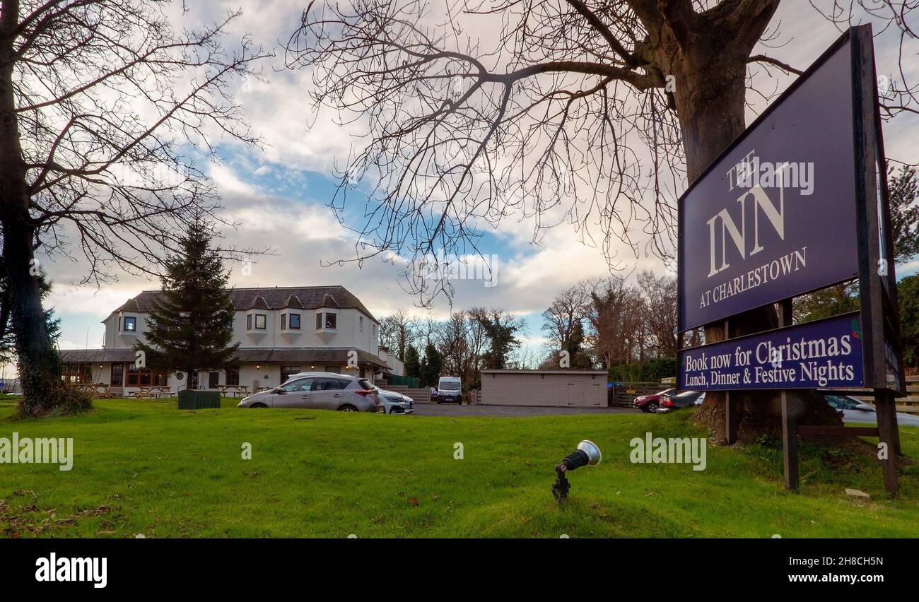 The Inn Hotel and Car park at Charlestown, Fife, Scotland, UK Stock ...