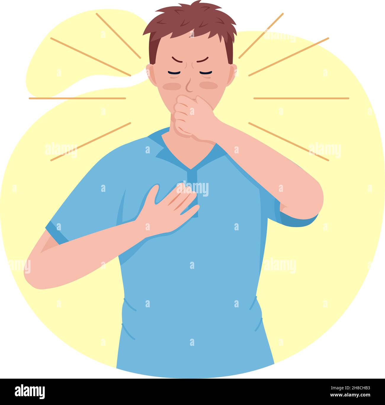 Coughing man semi flat color vector character Stock Vector Image & Art ...