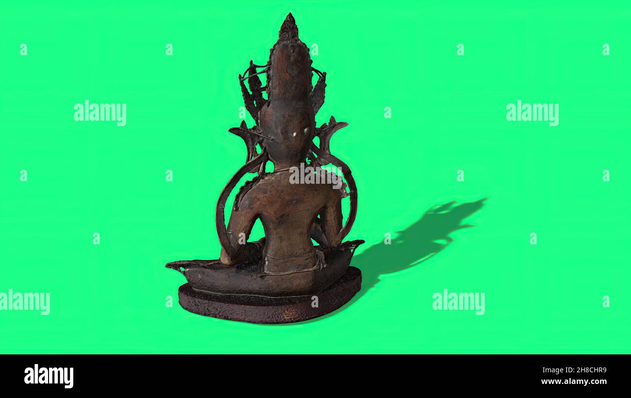 3d illustration - Tibetan Buda statue on green screen Stock Photo - Alamy