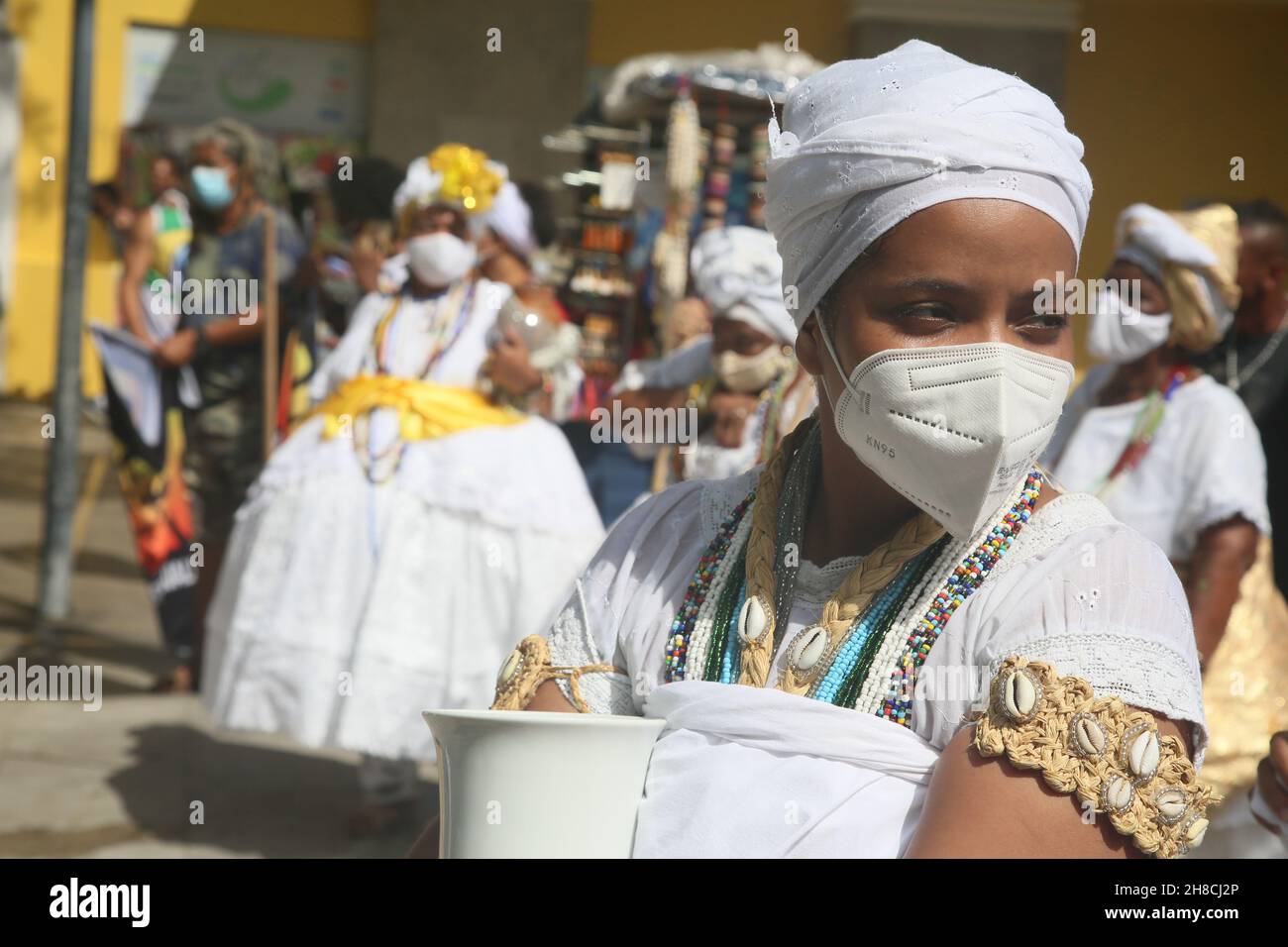 salvador, bahia, brazil - november 20, 2021: Candomble members and ...